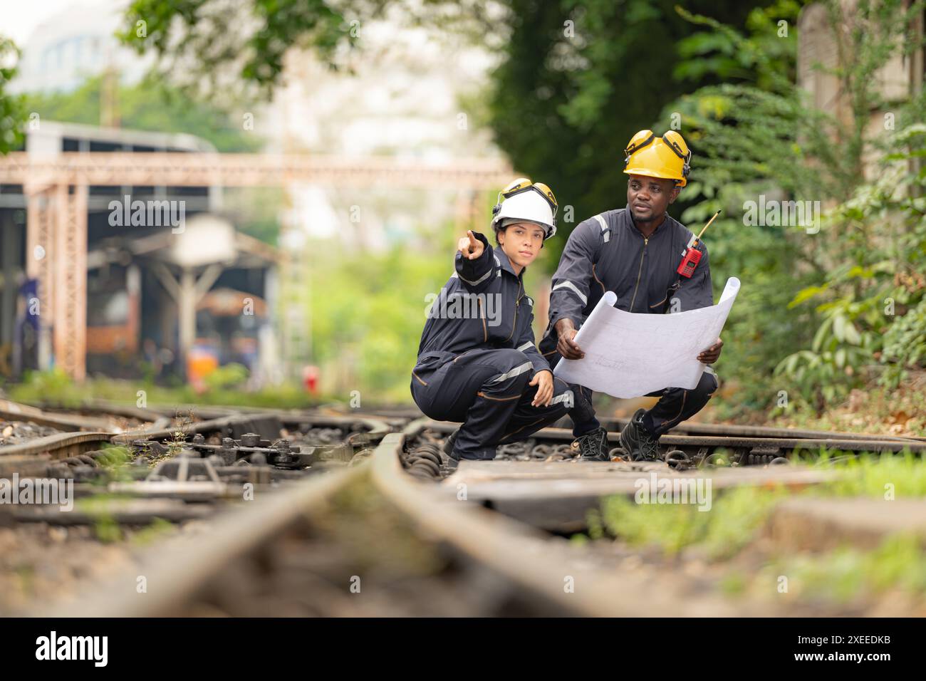 Person working on the railroad tracks hi-res stock photography and images - Alamy
