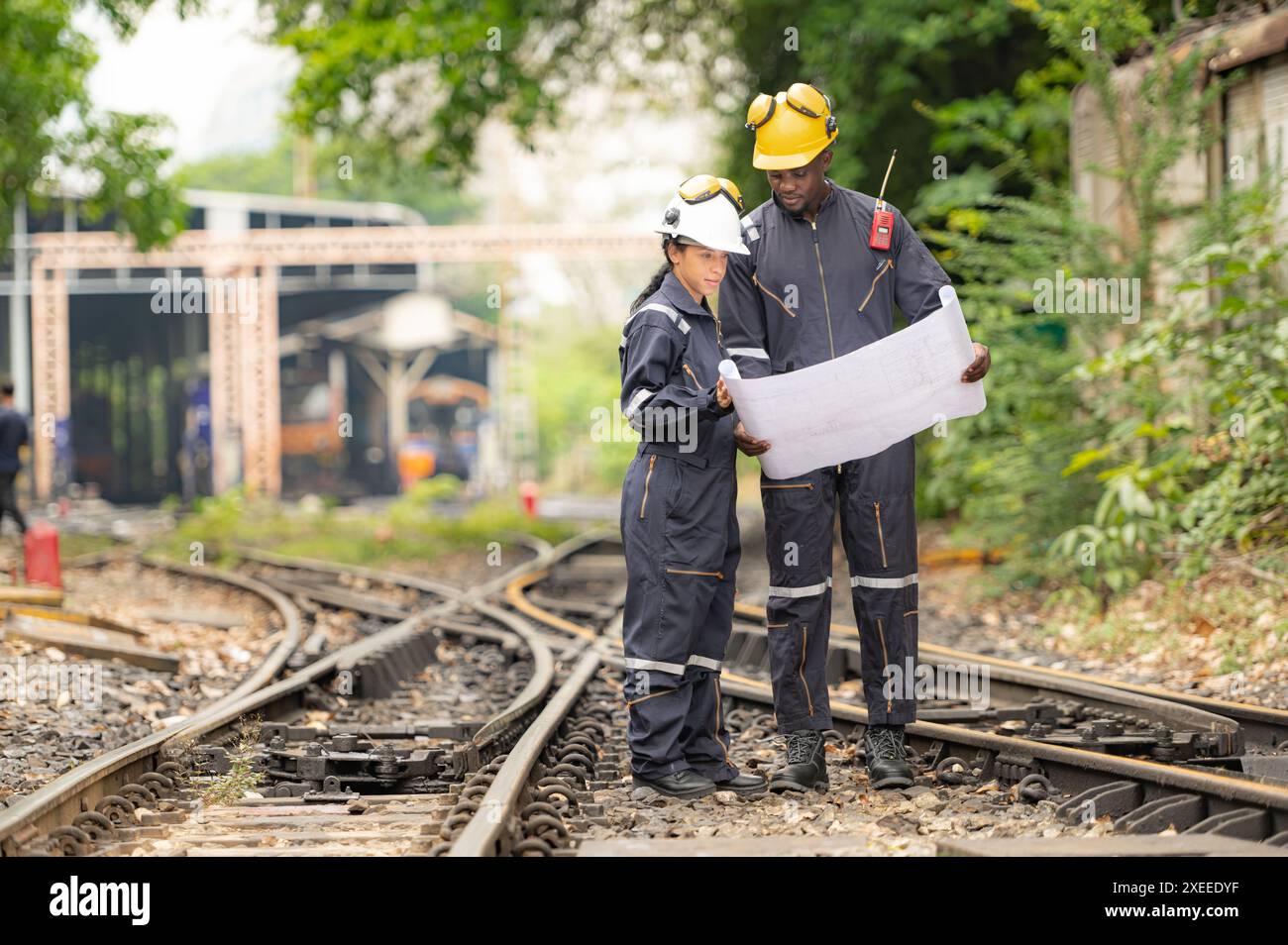 Person working on the railroad tracks hi-res stock photography and images - Alamy