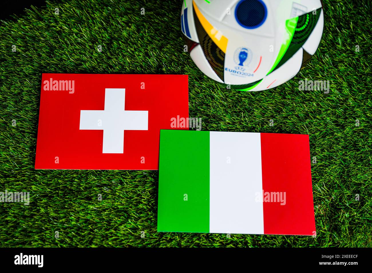 BERLIN, GERMANY, 27 JUNE 2024: Switzerland vs Italy Euro 2024 Last of ...