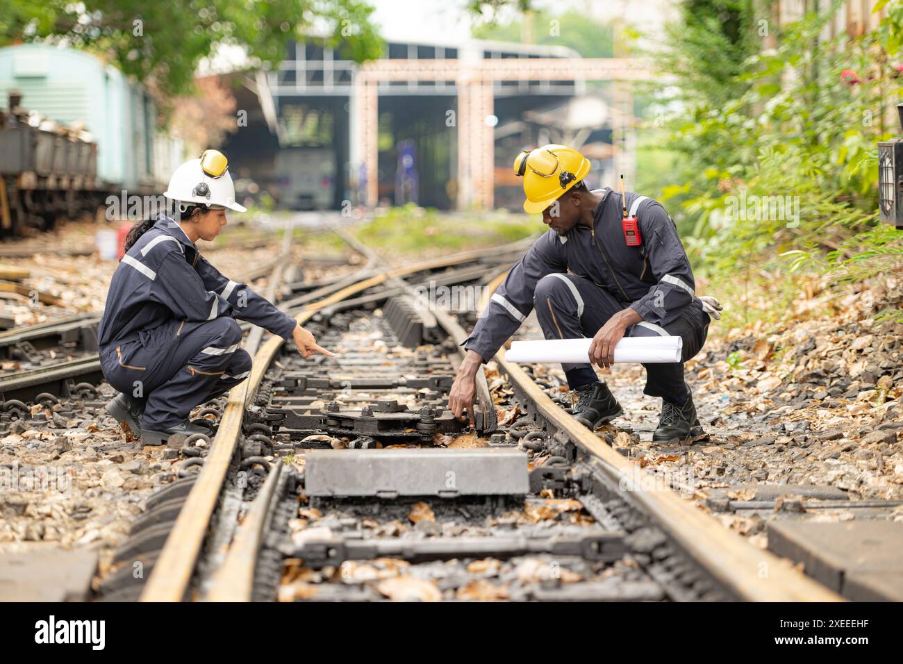Railway engineers check track hi-res stock photography and images - Alamy