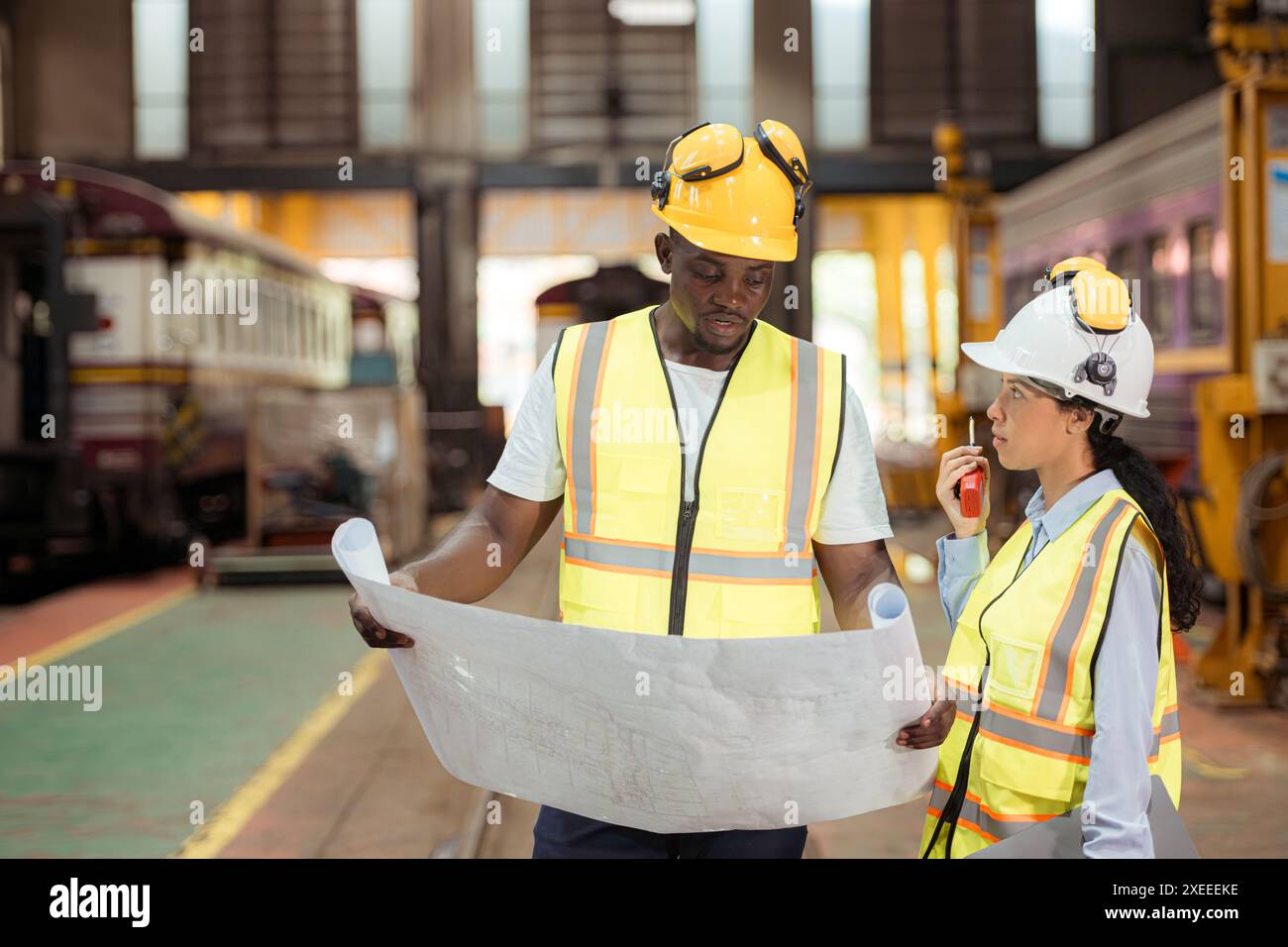 Railway technicians and engineers, Inspect the trains in train repair ...