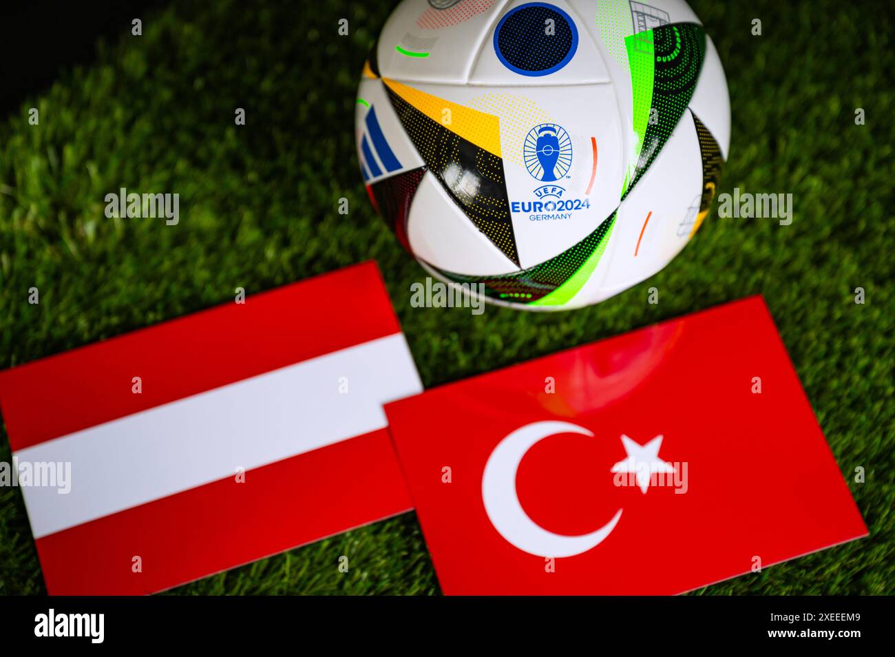 LEIPZIG, GERMANY, 27 JUNE 2024: Austria vs Türkiye Euro 2024 Last of 16 ...