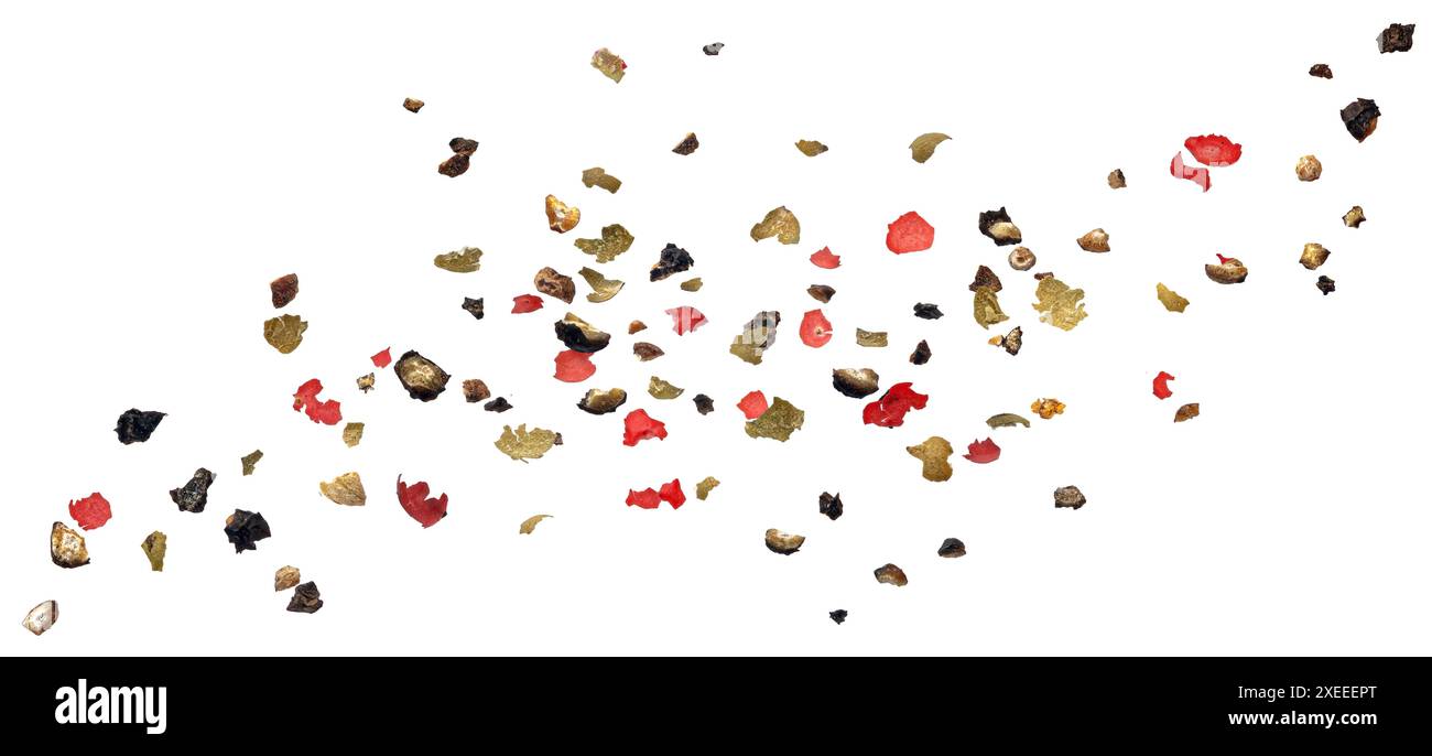 Ground peppercorn splash isolated on white background Stock Photo - Alamy