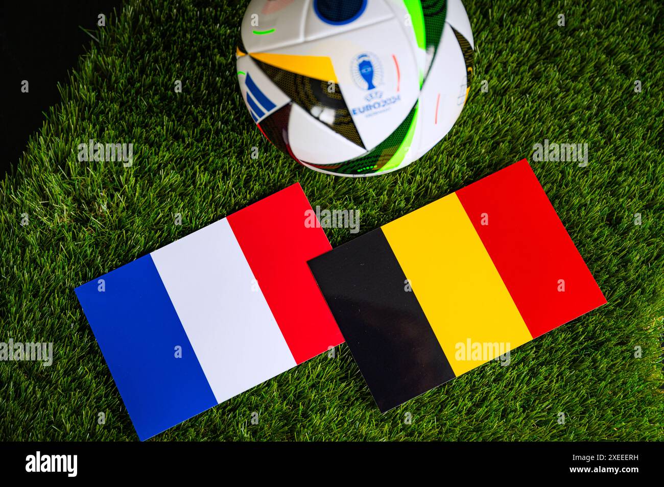 DÜSSELDORF, GERMANY, 27 JUNE 2024: France vs Belgium Euro 2024 Last of ...