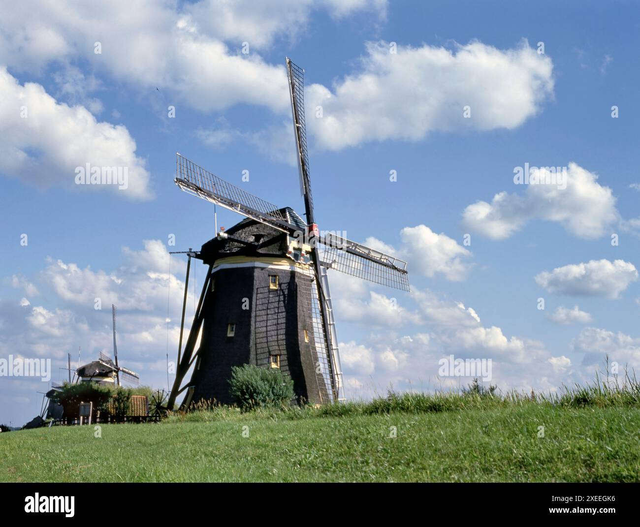 Three Dutch windmills at Stompwijk , near The Hague,Holland Stock Photo ...
