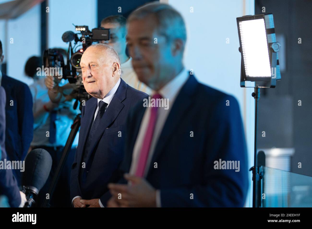 27th June, Nigel Farage leader of Reform UK addresses the media and ...