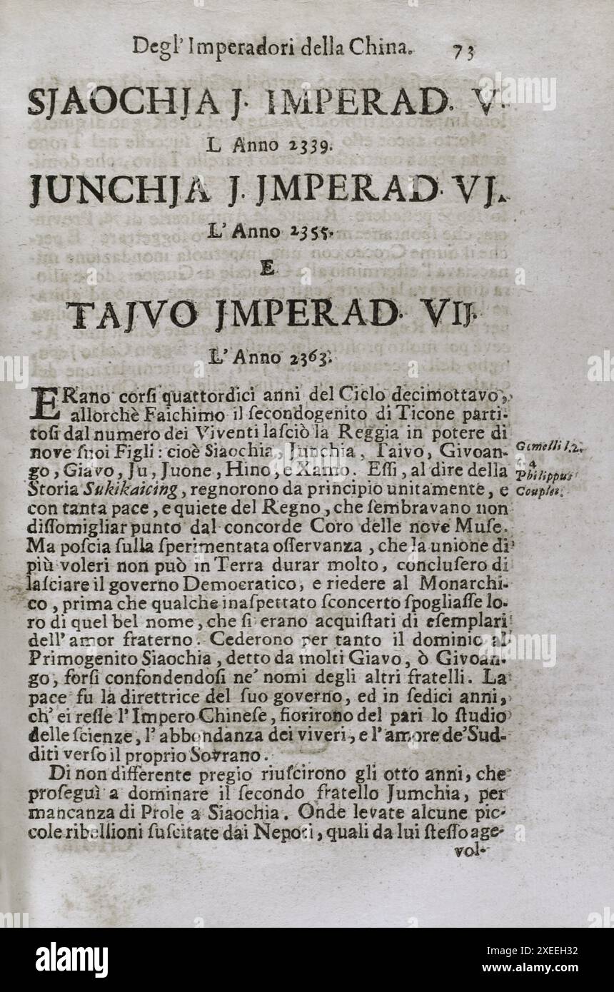 "Mappamondo Istorico". Volume VII. Part I. Life of the emperors of ...