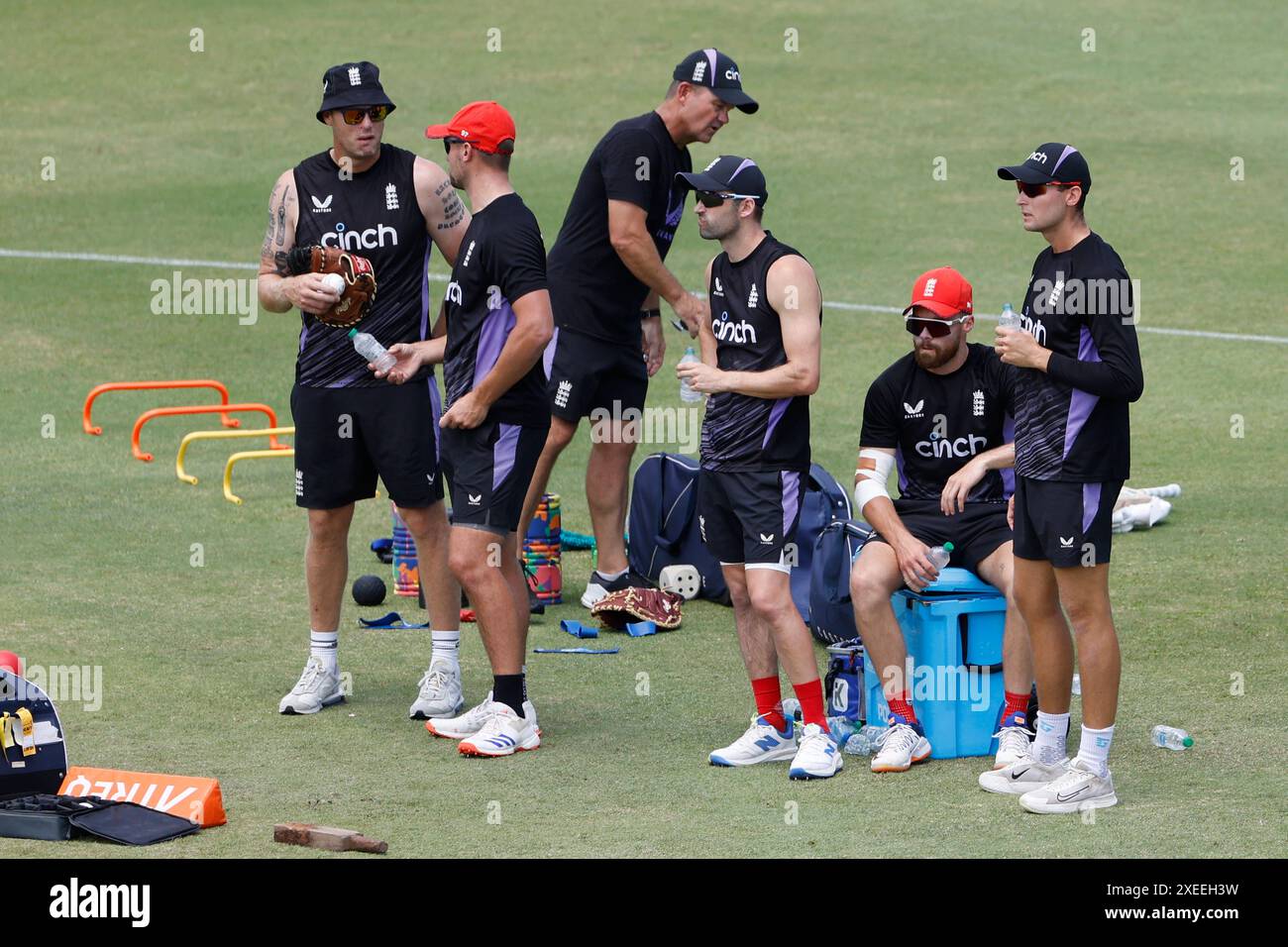 England players warming up before the 2024 ICC Men's T20 World Cup semi ...
