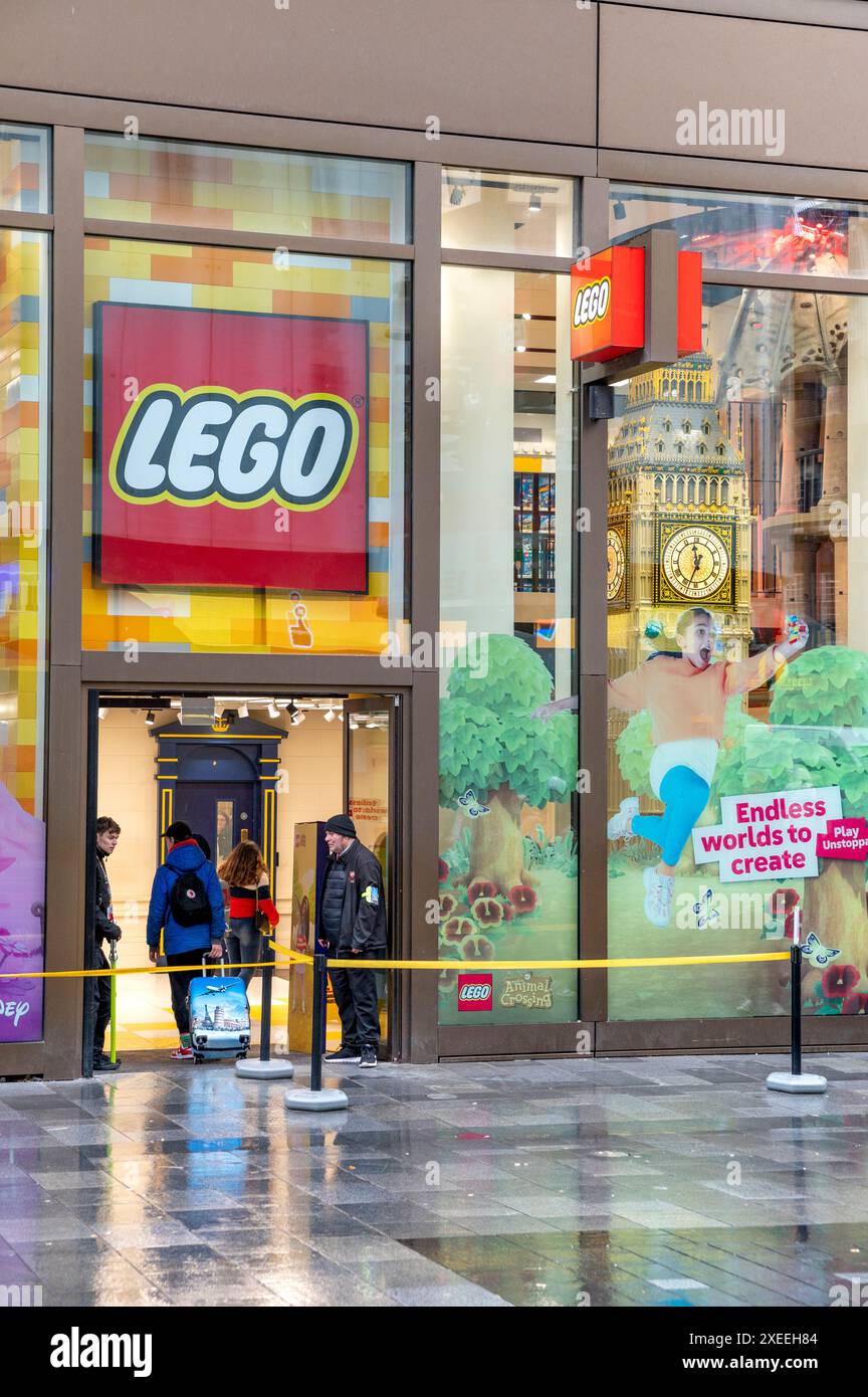 London, UK - March 22, 2024 : The LEGO Store, Leicester Square, London. The LEGO Group is a ...