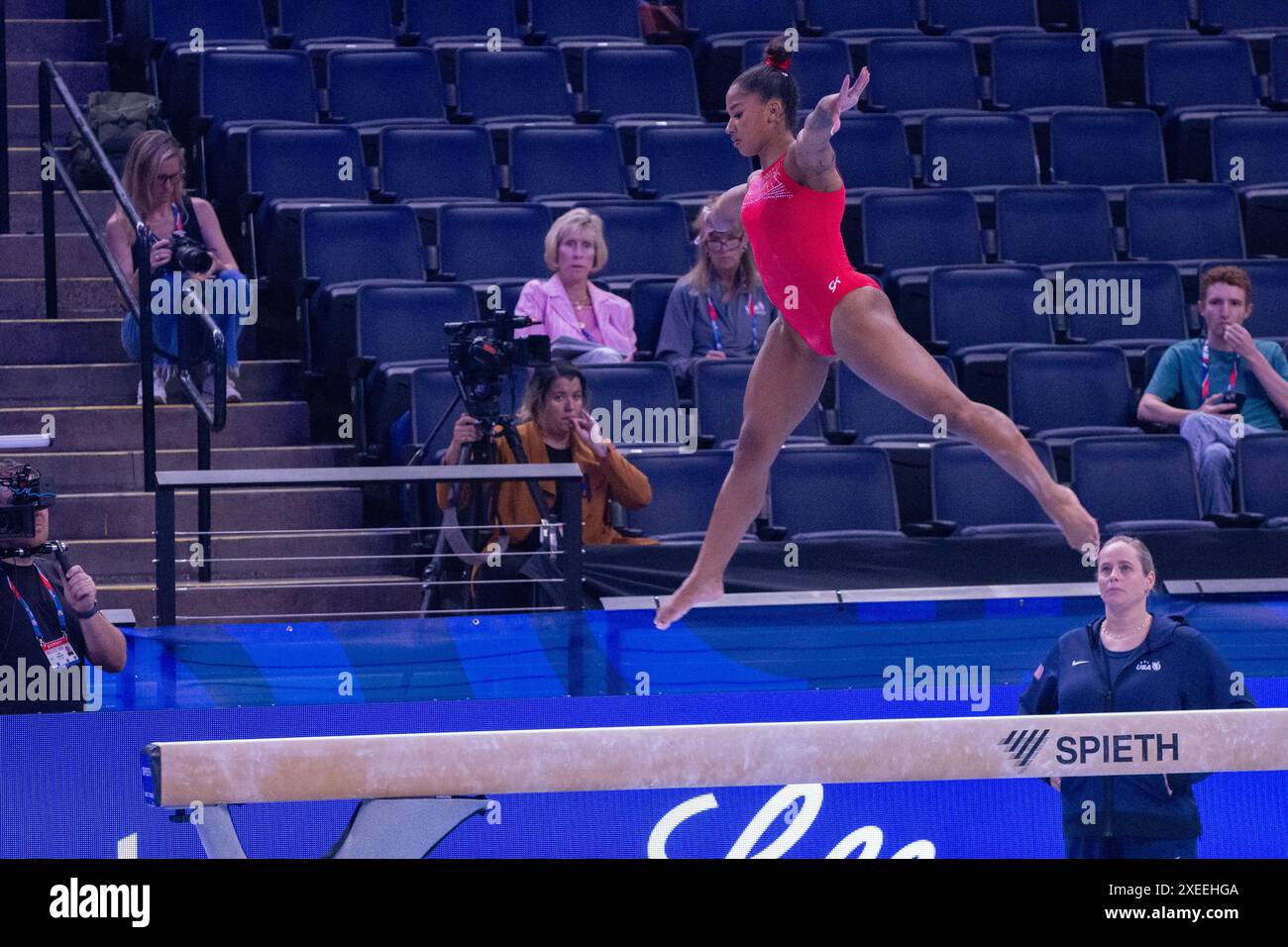 Minneapolis, Minnesota, USA. 26th June, 2024. JORDAN CHILES practices ...