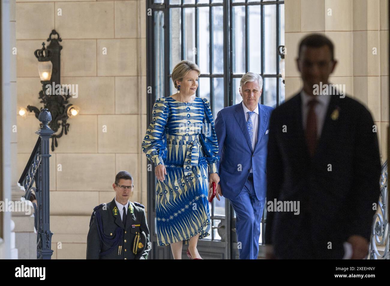 Brussels, Belgium. 27th June, 2024. Queen Mathilde of Belgium and King ...