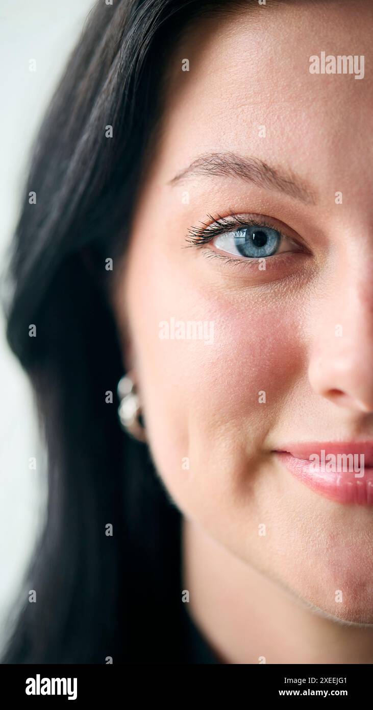 Half face portrait happy caucasian hi-res stock photography and images ...