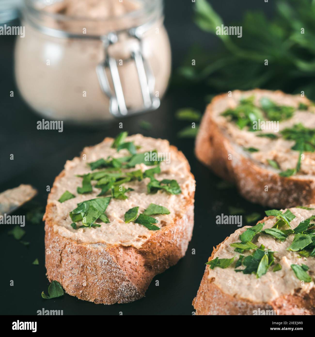 Homemade turkey pate on bread Stock Photo - Alamy