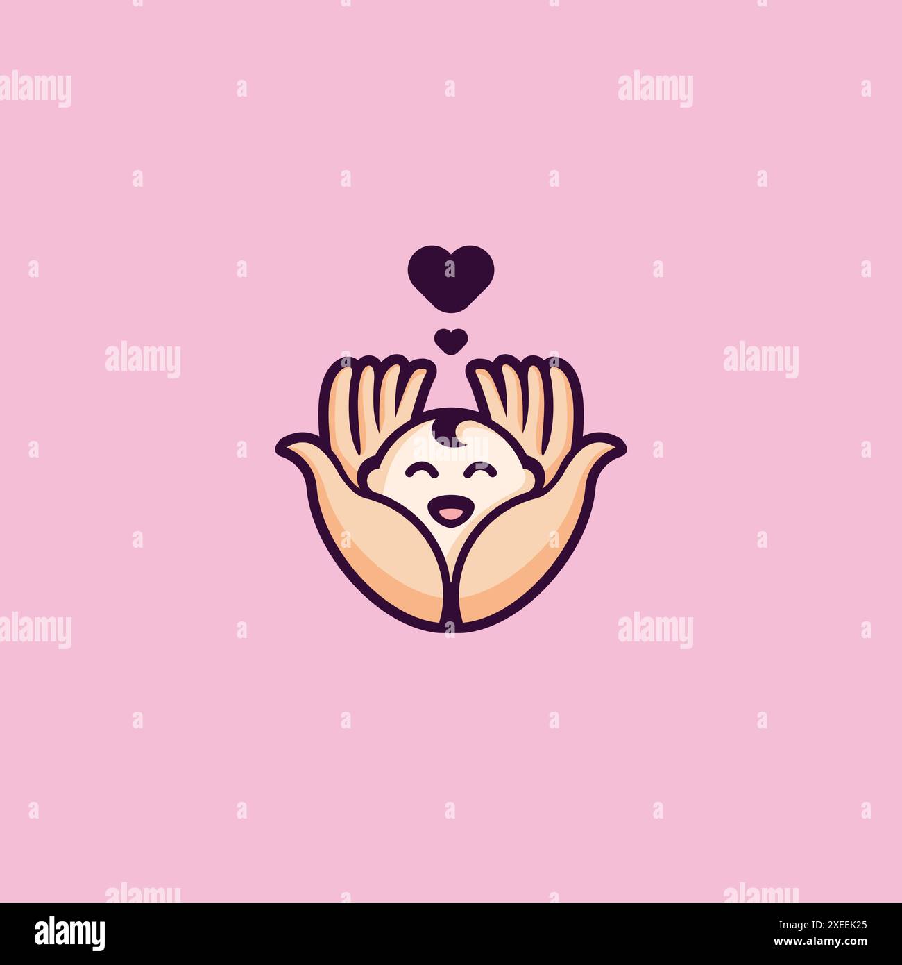 Baby Logo Vector Template. Smile Baby Hand Logo. Hand and Baby Logo ...