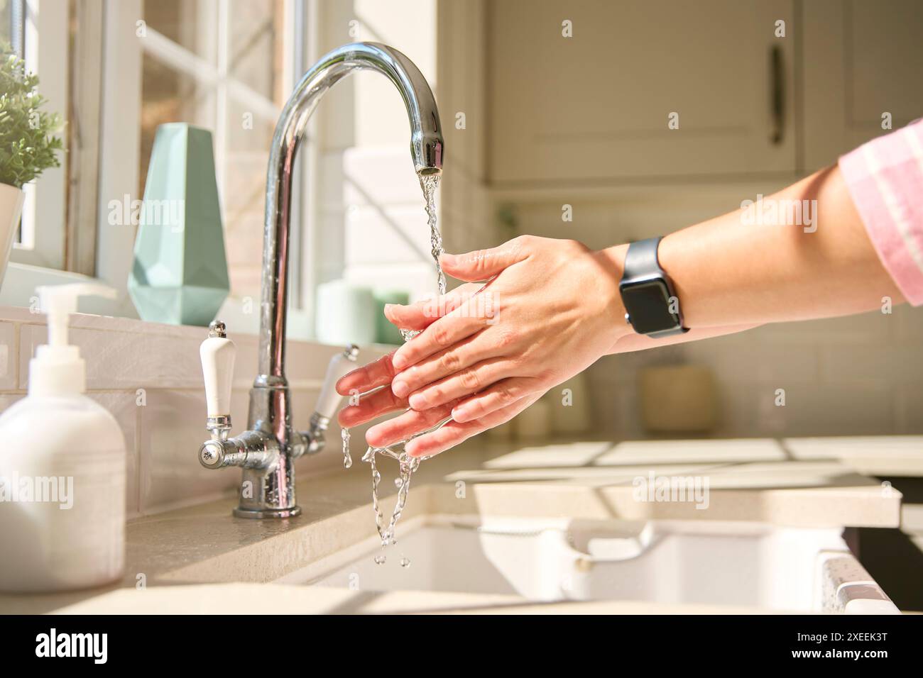 Unrecognizable woman washing hands hi-res stock photography and images ...