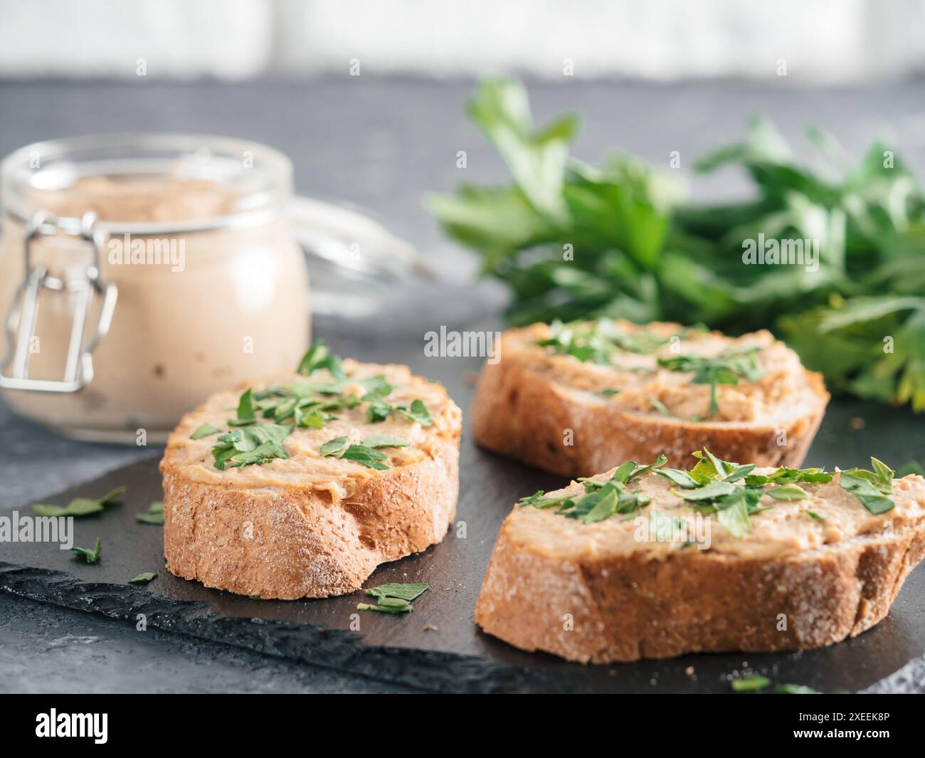 Homemade turkey pate on bread Stock Photo - Alamy
