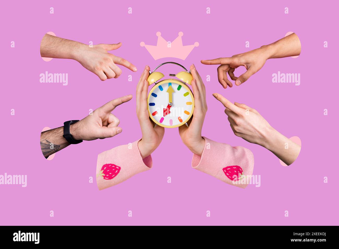 Trend artwork composite photo collage of pink backdrop caricature ...