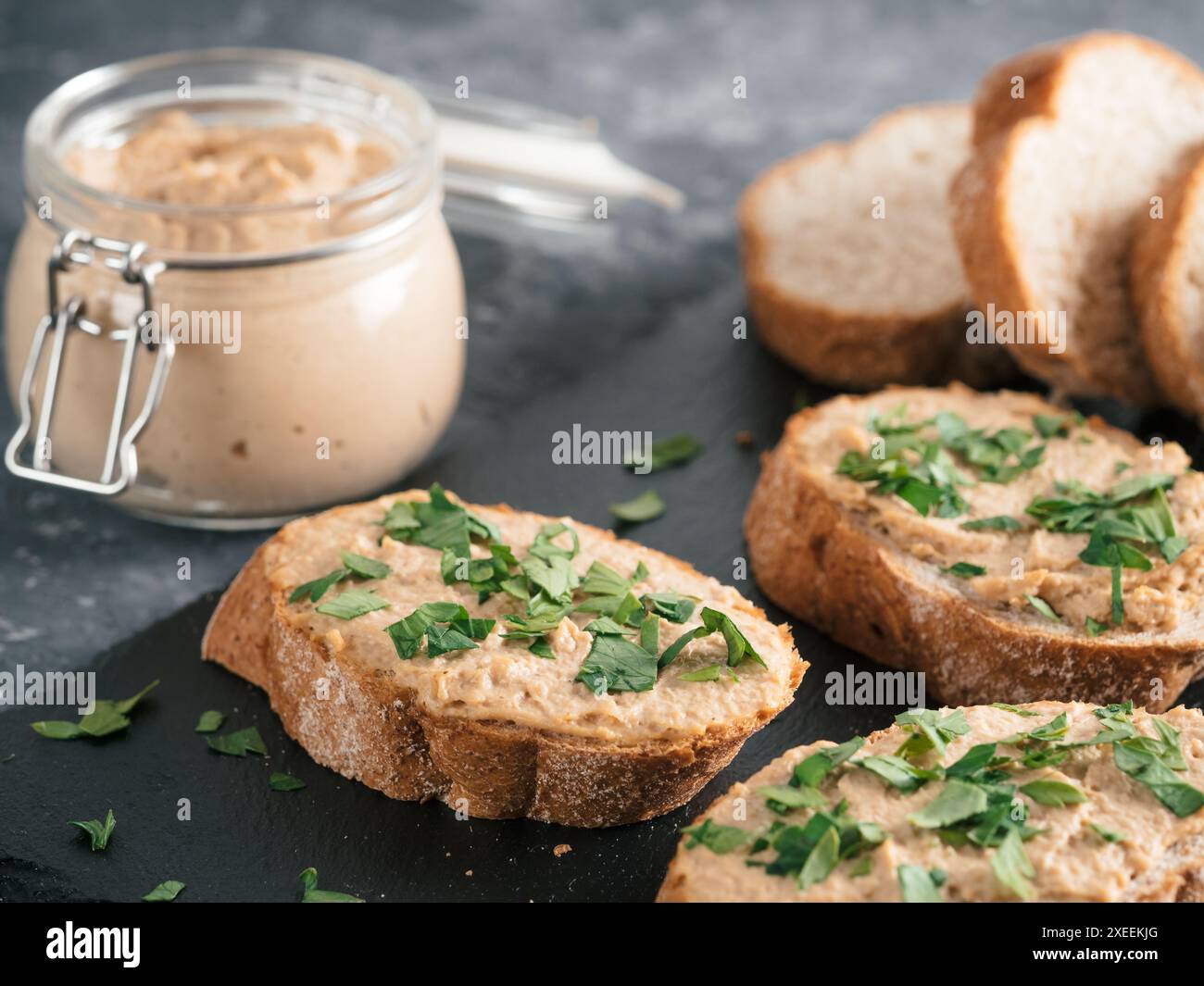 Homemade turkey pate on bread Stock Photo - Alamy