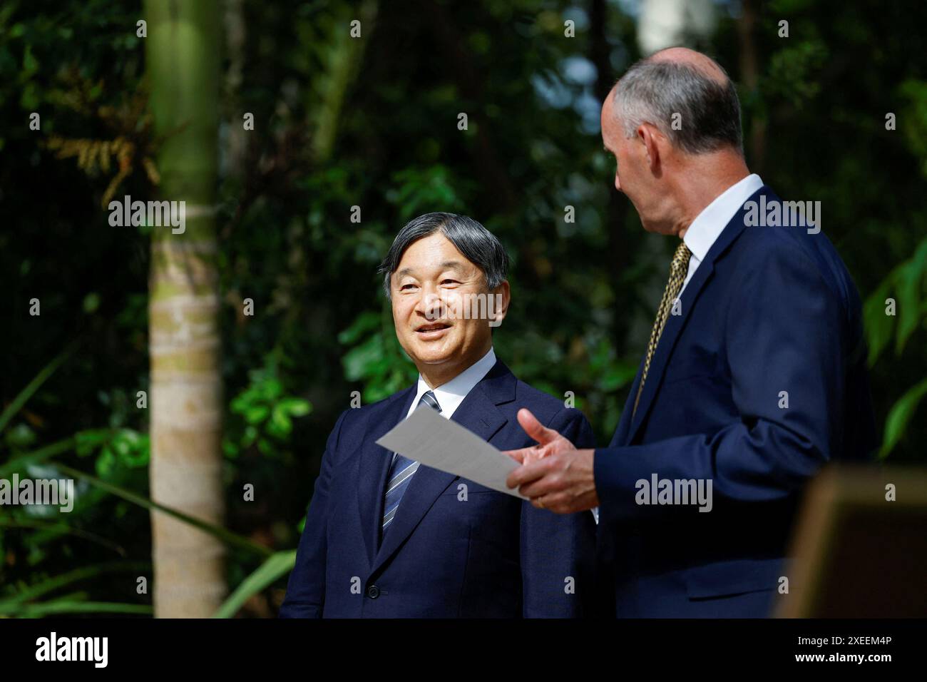 Emperor Naruhito of Japan is greeted by director of Royal Botanic ...