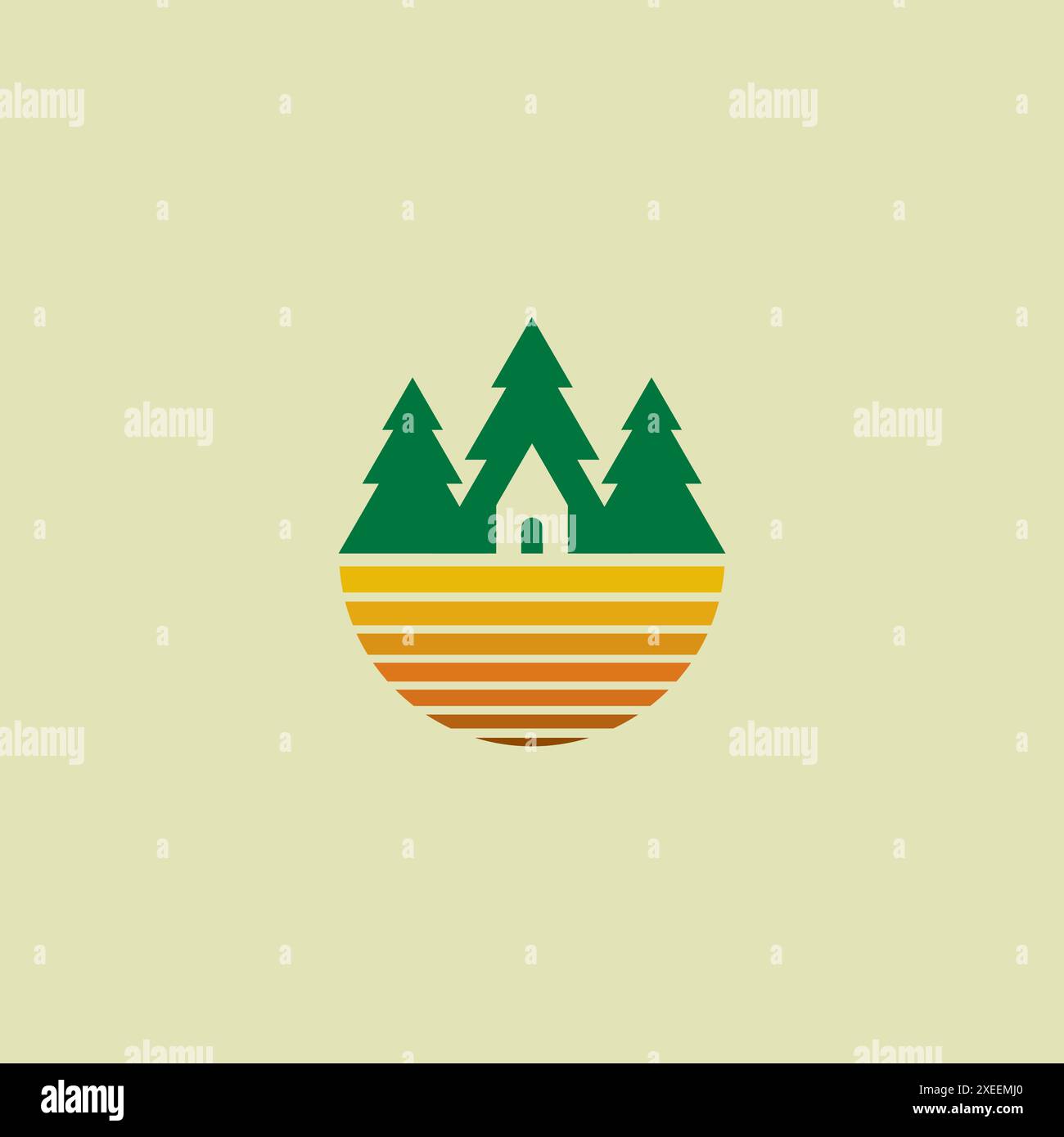 Pine Home Logo Template. Pine Vector Illustration Stock Vector Image ...