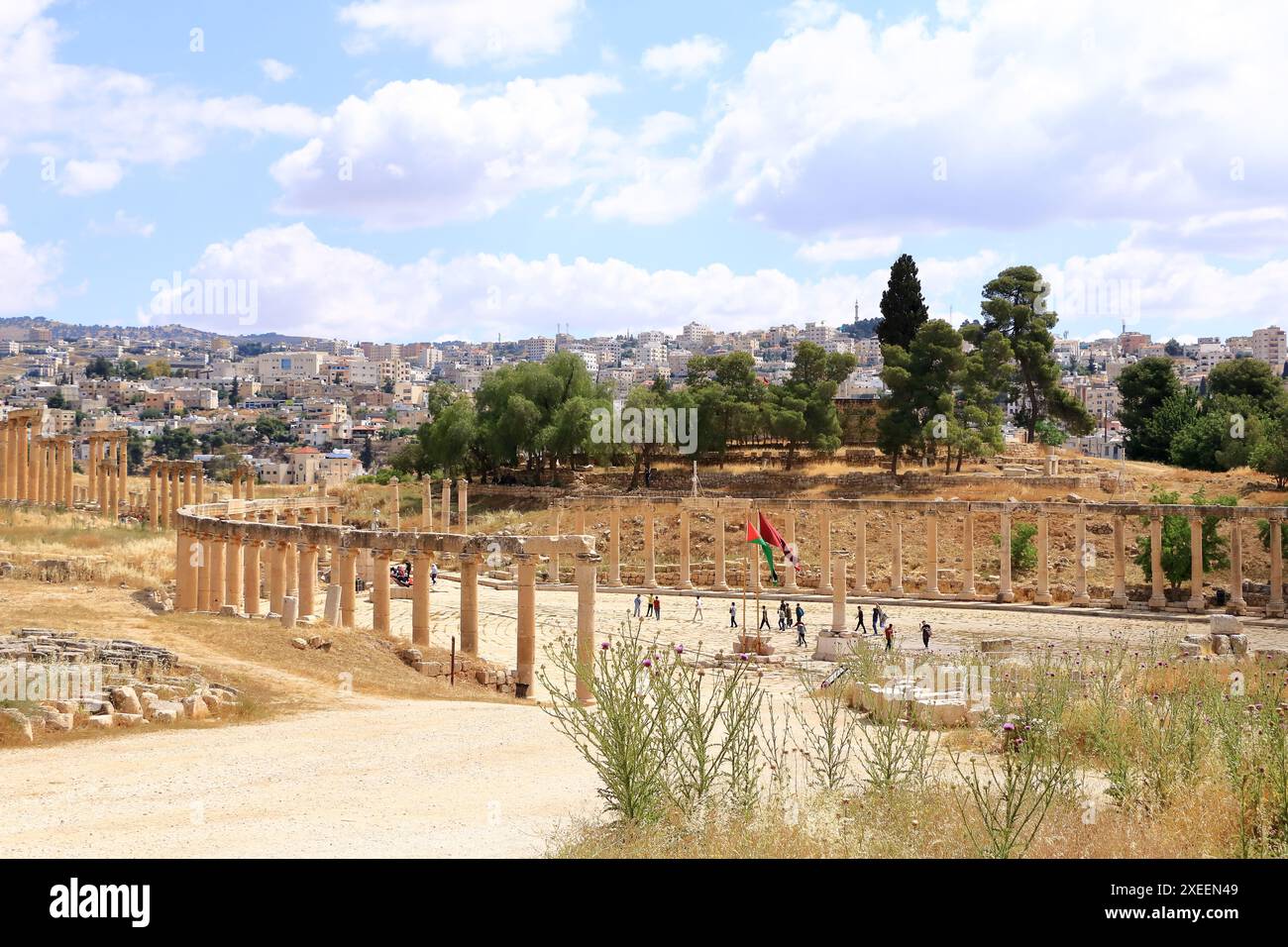 Jerash in Jordan - May 07 2024: Roman ruins in the Jordanian city of ...
