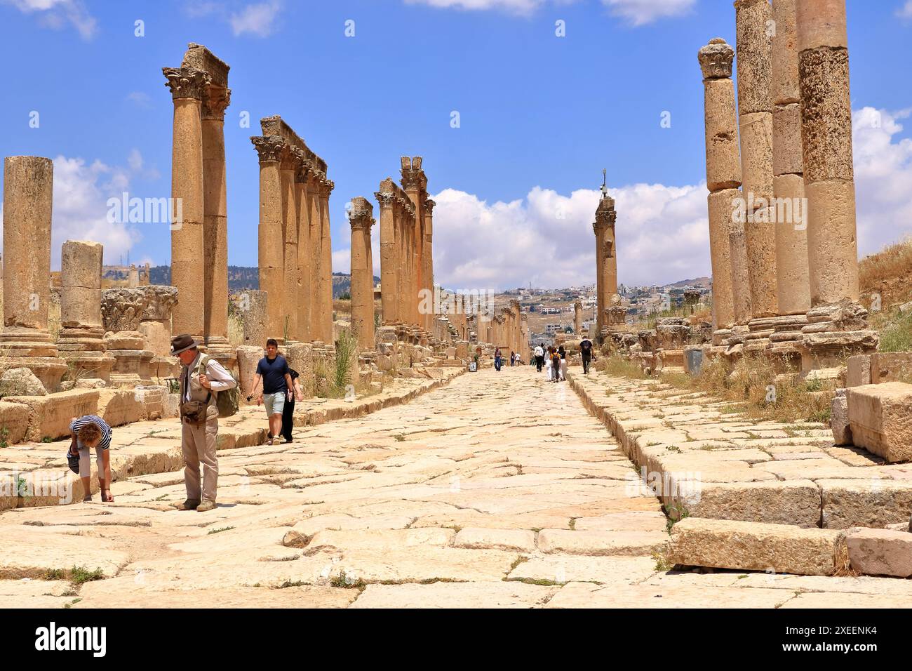 Jerash in Jordan - May 07 2024: Roman ruins in the Jordanian city of ...