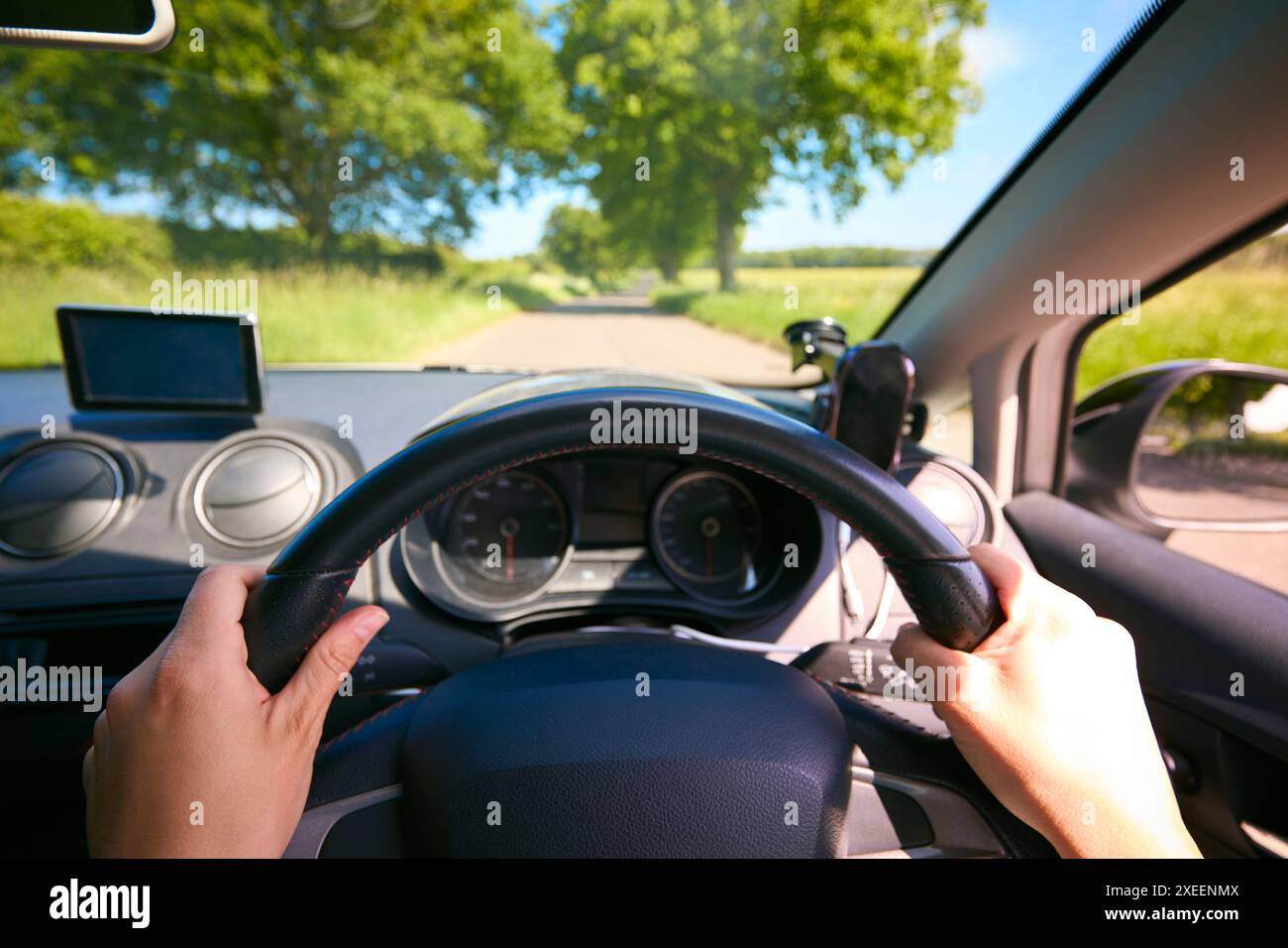 Pov driving on country road hi-res stock photography and images - Alamy