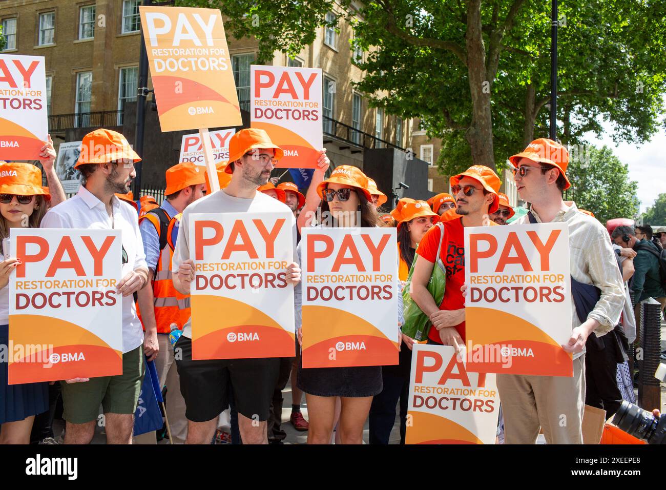 London, England, UK. 27th June, 2024. Junior doctors stage a rally in ...