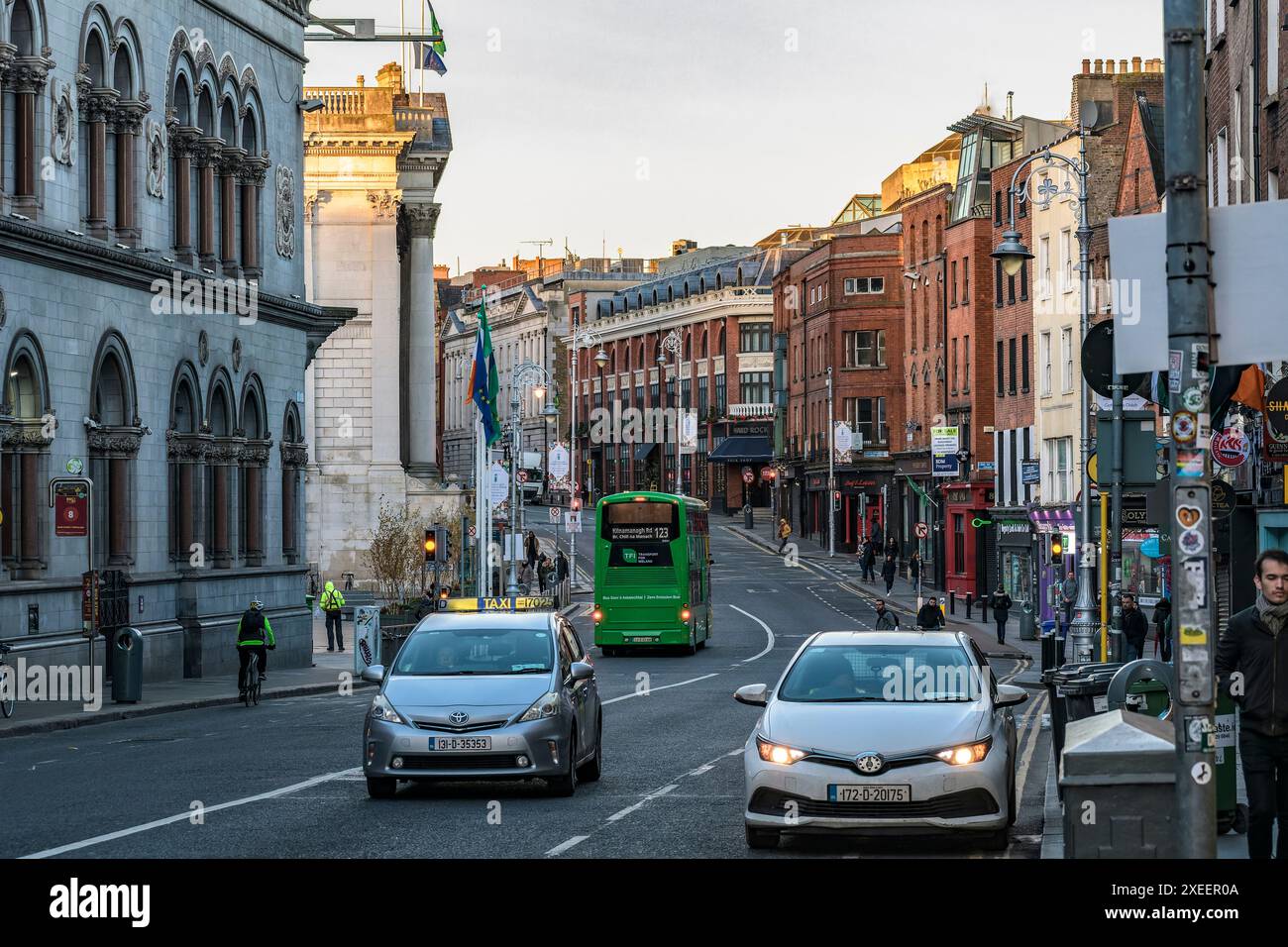 Dame Street in the morning. Dublin. Ireland Stock Photo - Alamy
