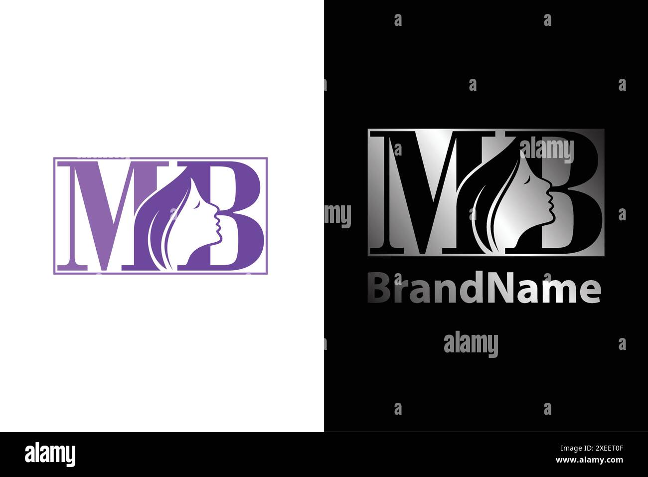 Initial Monogram Letter M and B Logo Design Vector Template. Beauty ...