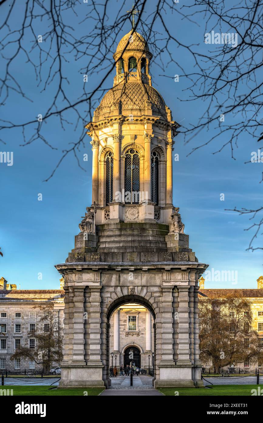 Architecture of Trinity College, The Campanile Tower. Dublin. Ireland ...