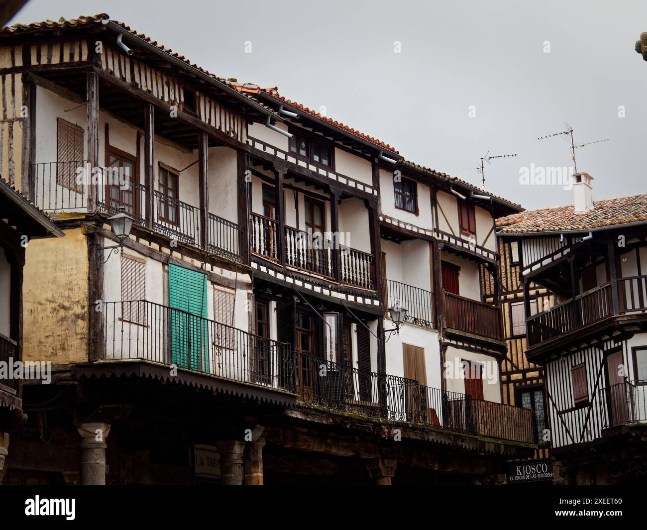 The traditional timber-framed buildings in La Alberca, Spain ...