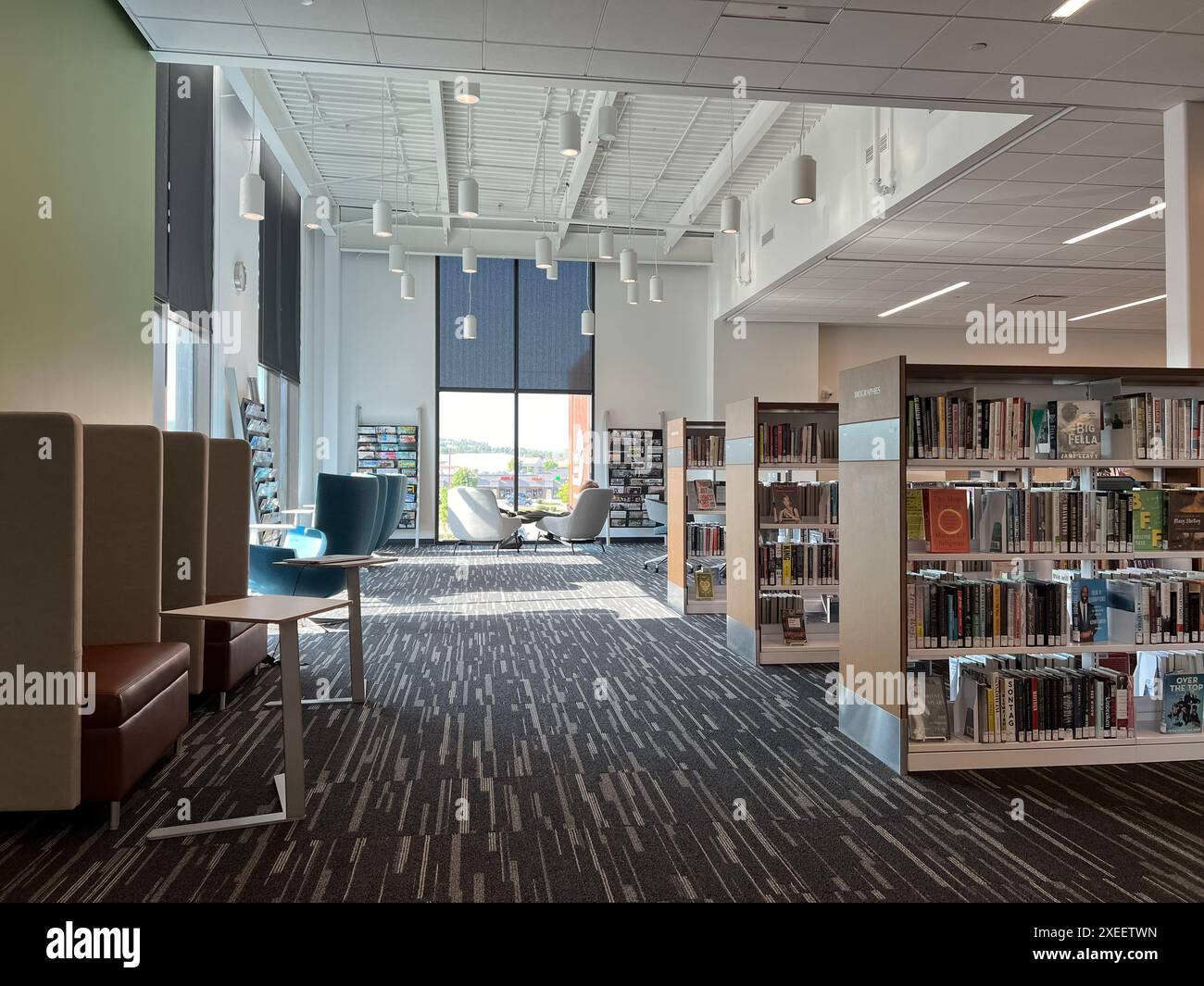 Ice Rink at U.S. Olympic Training Site with Hanging Red Banners Stock ...