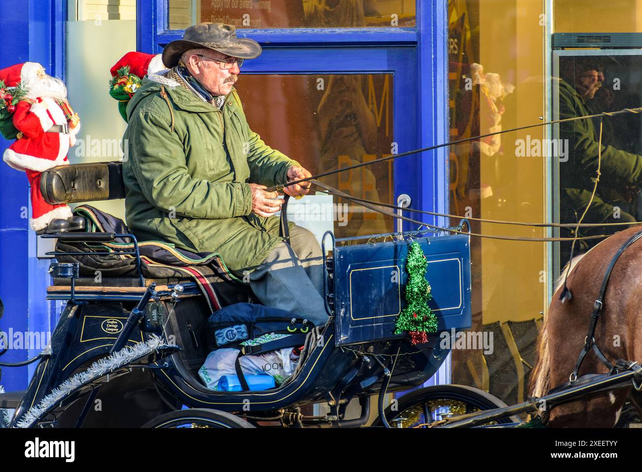 Portrait of a senior Irish coachman (horse carriage driver). Dublin ...