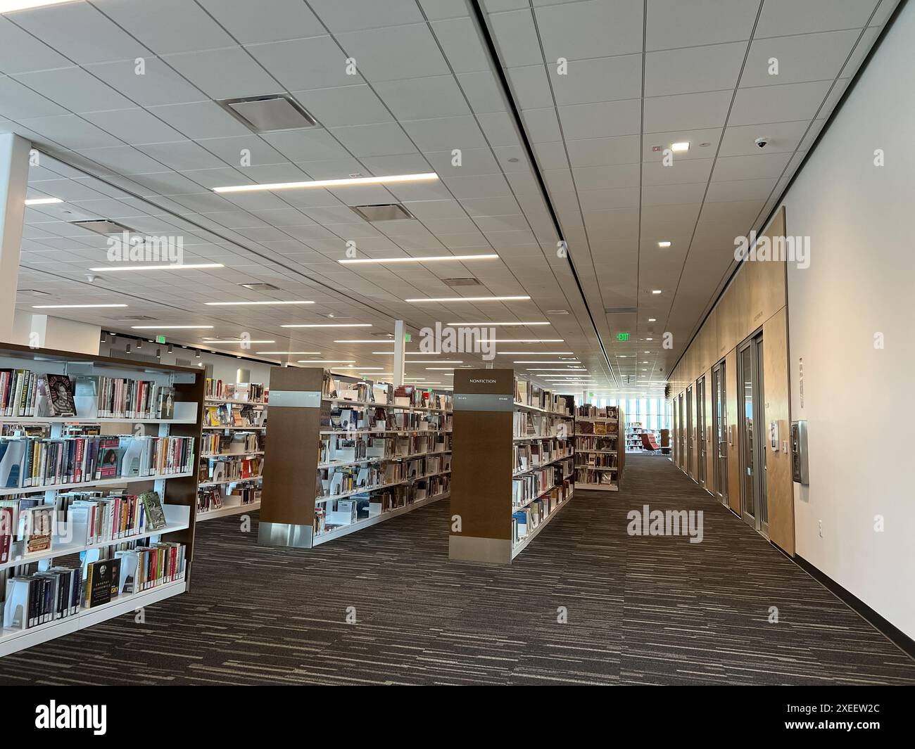 Ice Rink at U.S. Olympic Training Site with Hanging Red Banners Stock ...