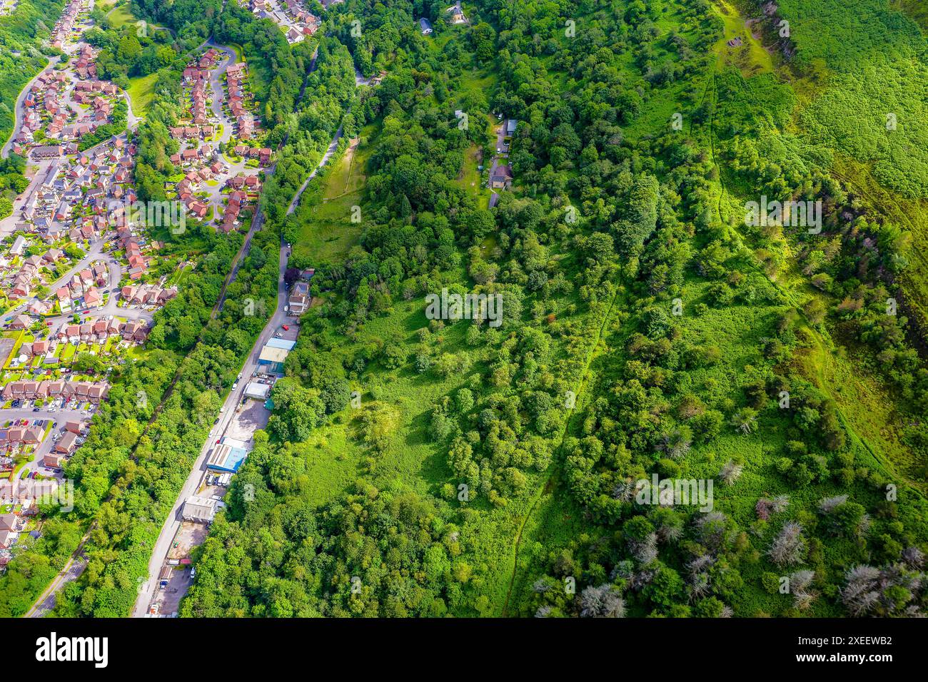 Aerial view lush valley hi-res stock photography and images - Alamy