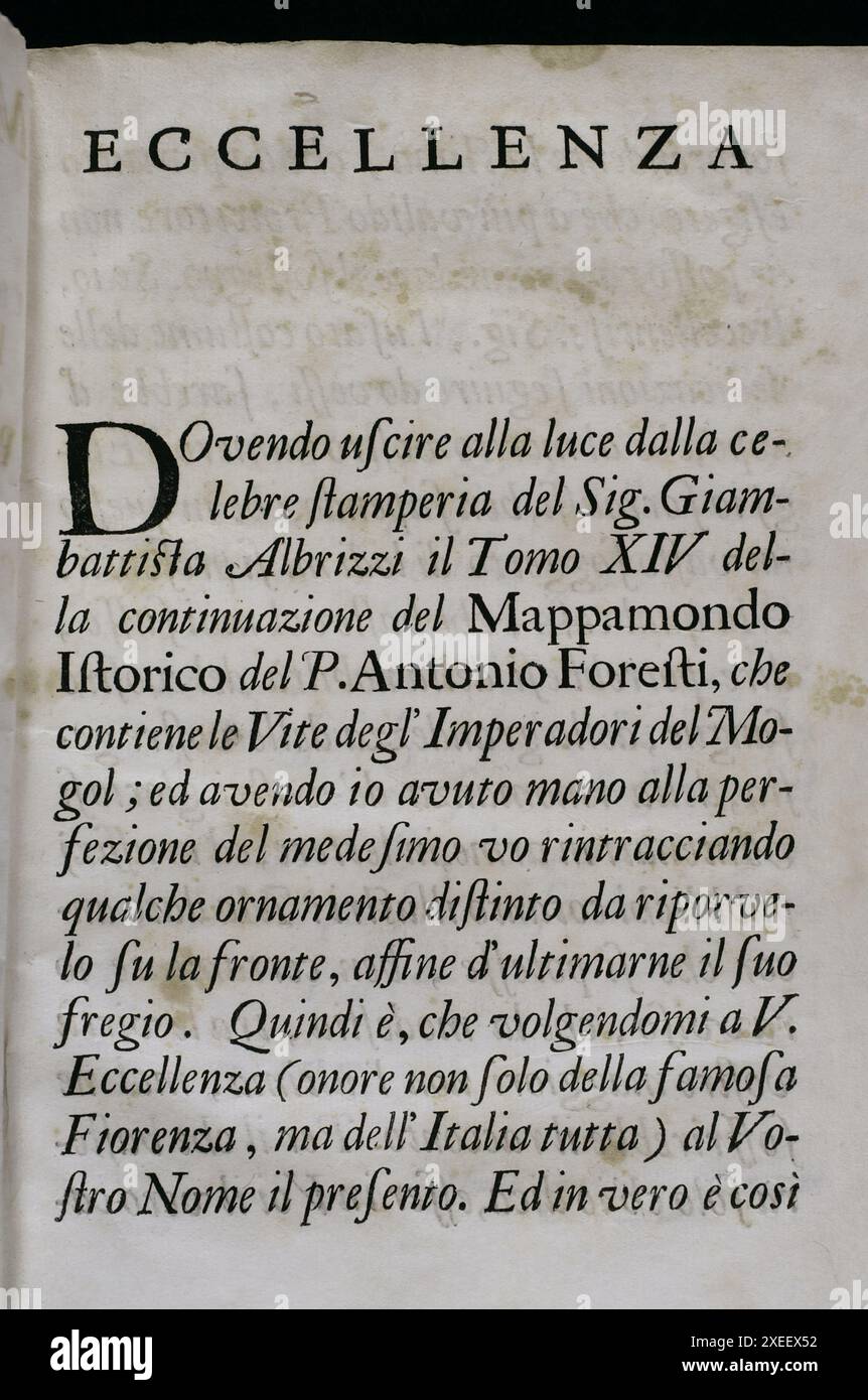 "Mappamondo Istorico". Volume VIII. Mughal Empire. Dedicated to the ...