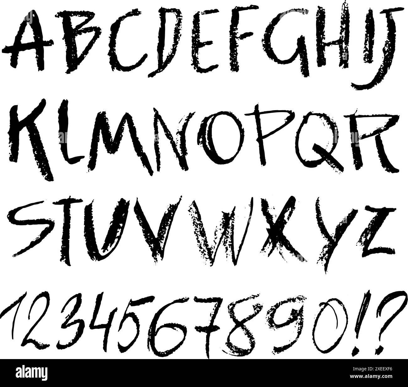 Hand Drawn Grunge Chalk Textured Font Stock Vector Image & Art - Alamy