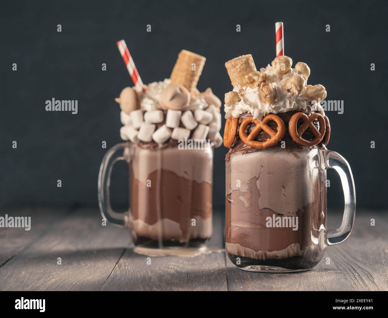 Freakshake - sweet freaked milkshake Stock Photo - Alamy