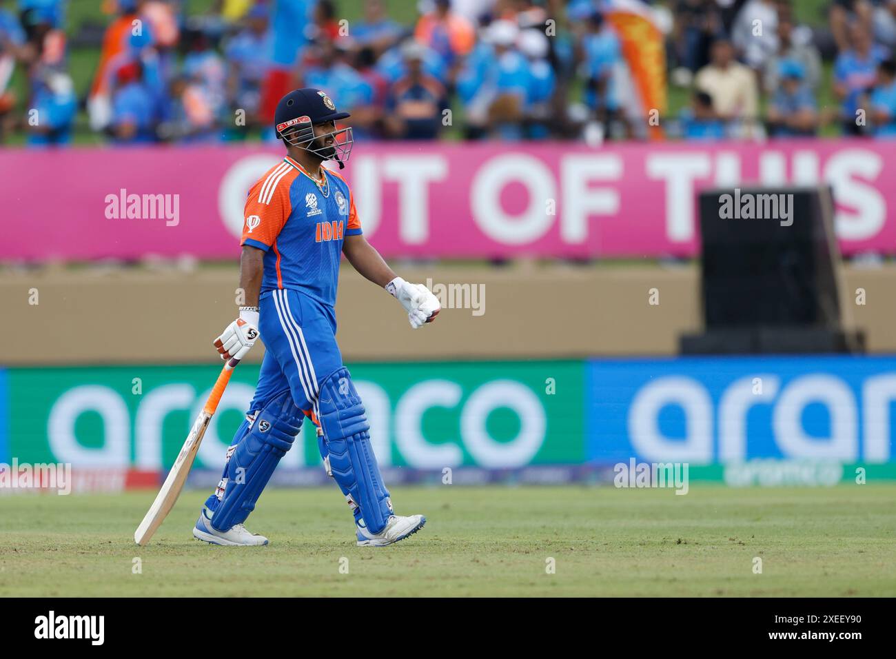 India's Rishabh Pant leaves the field after being dismissed during the ...