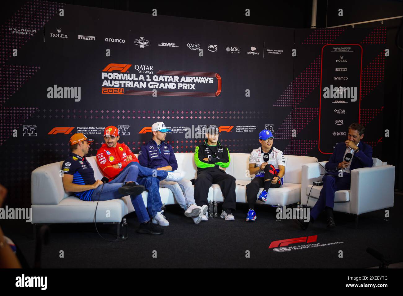 Press conference: Max Verstappen, Charles Leclerc, Yuki Tsunoda, Guanyu ...