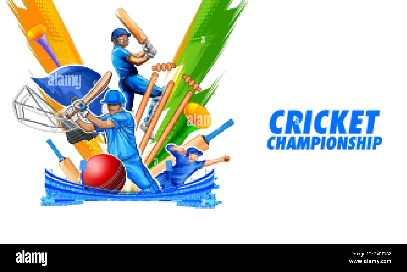 illustration of batsman playing cricket championship sports 2024 Stock Vector Image & Art - Alamy