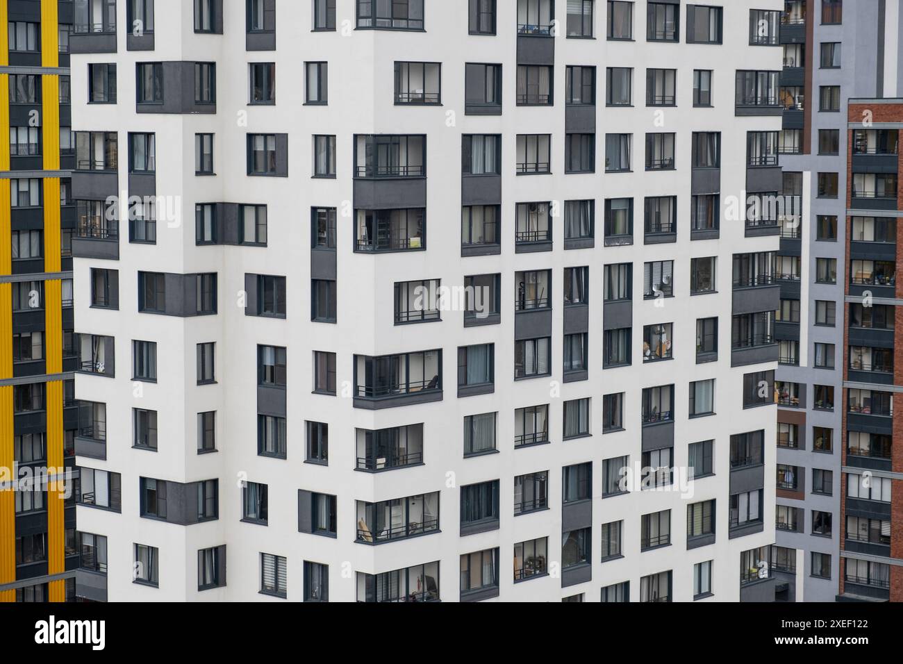 New apartment buildings with windows and balconies. Modern european ...