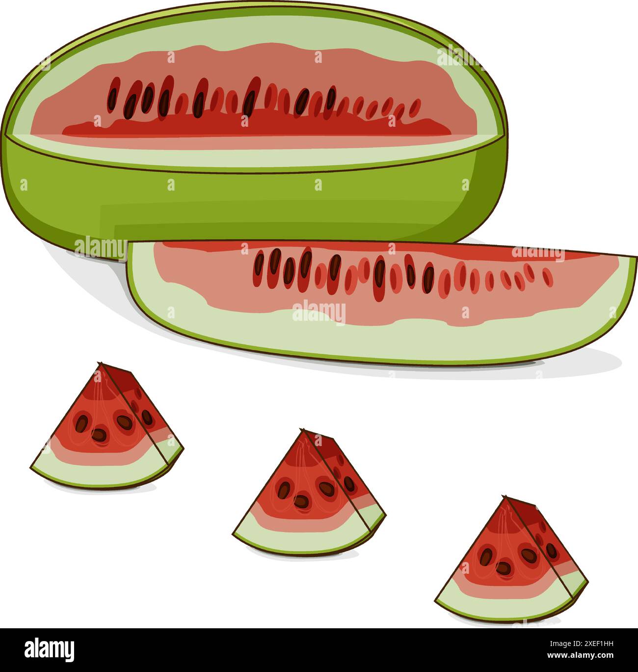 Whole and chopped Ali Baba Watermelon. Citrullus lanatus. Vegetables ...