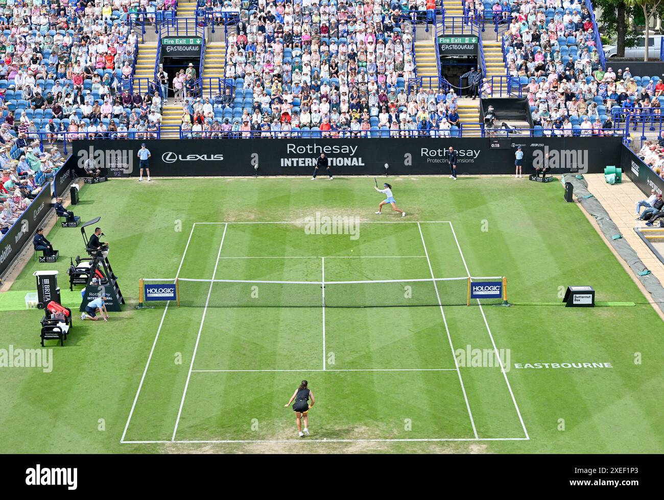 Eastbourne, UK. 27th June, 2024. Daria KASATKINA beats Emma RADUCANU ...