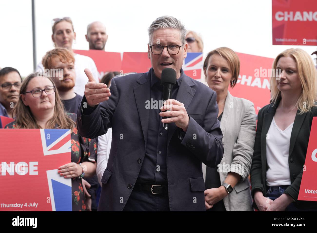 Labour Party leader Sir Keir Starmer speaks to party supporters in ...
