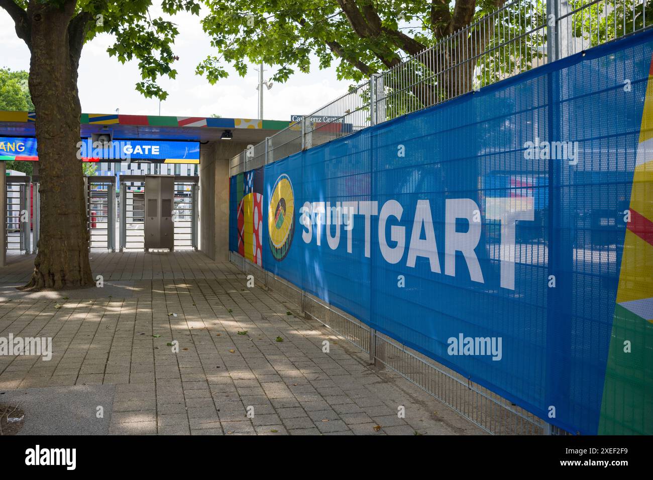 A stadium in Germany before the arrival of football fans at the stadium ...