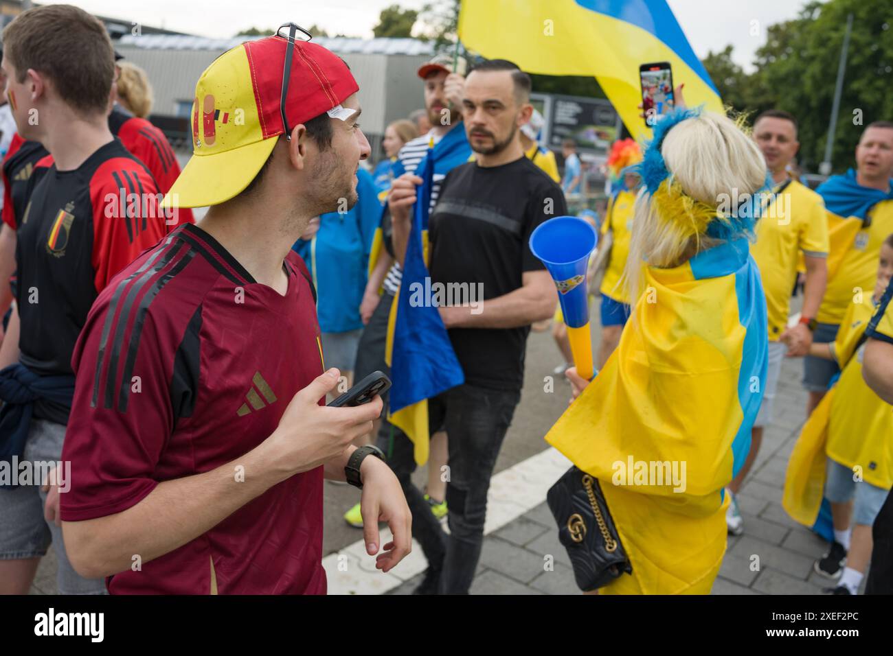 Football fans came to support their team for the European Football ...