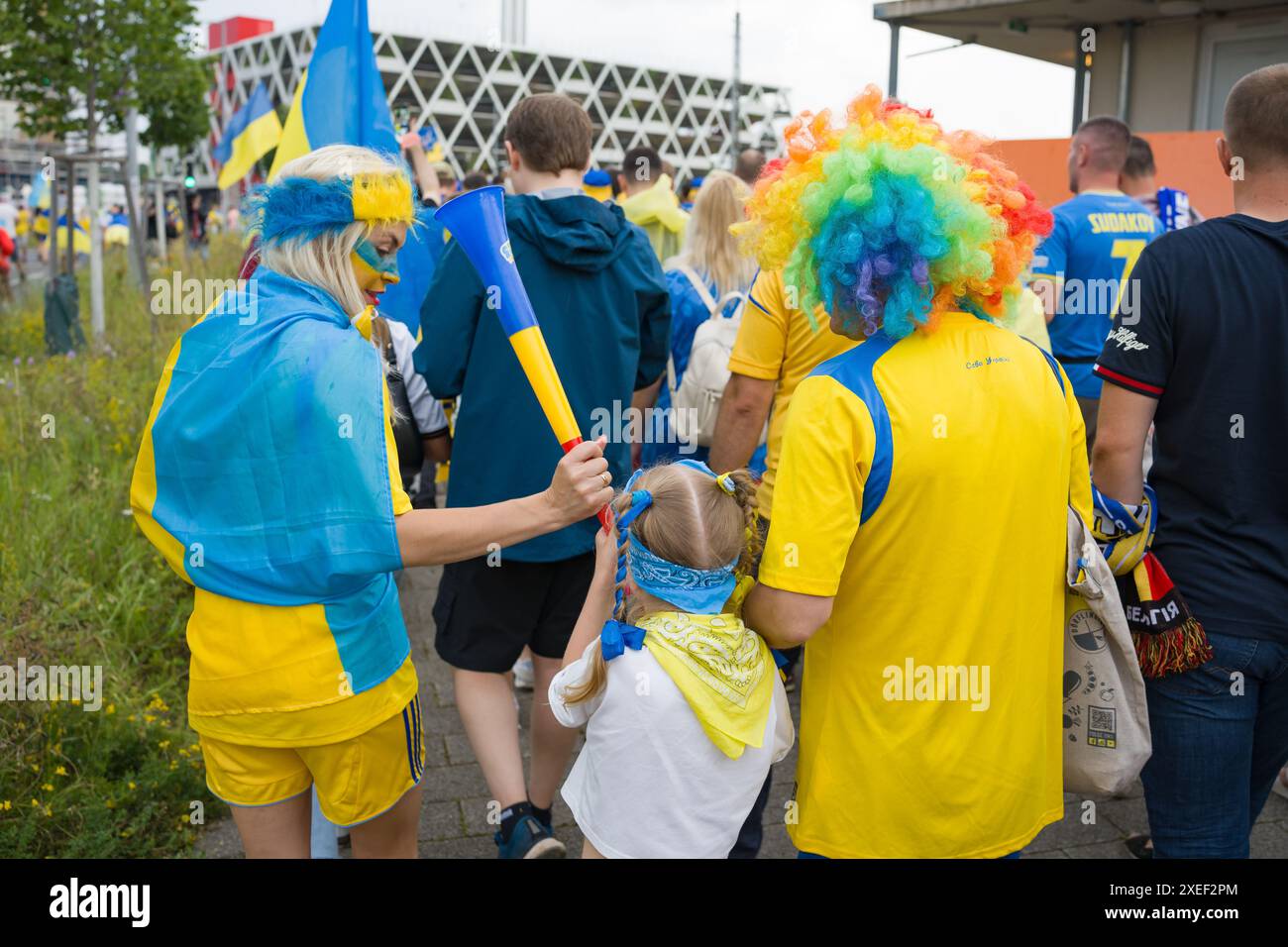 Football fans came to support their team for the European Football ...