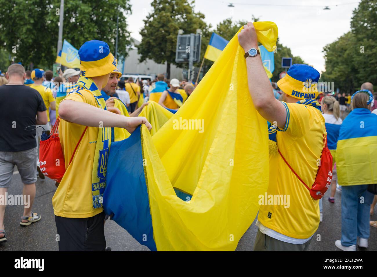 Football fans came to support their team for the European Football ...